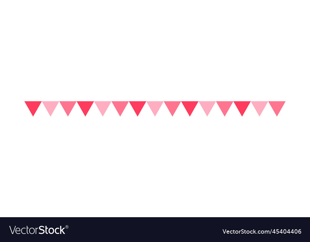 Pennant triangle flag pattern border separator Vector Image