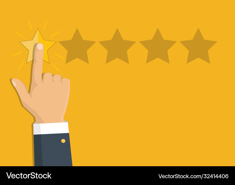 Rating golden stars feedback reputation Royalty Free Vector
