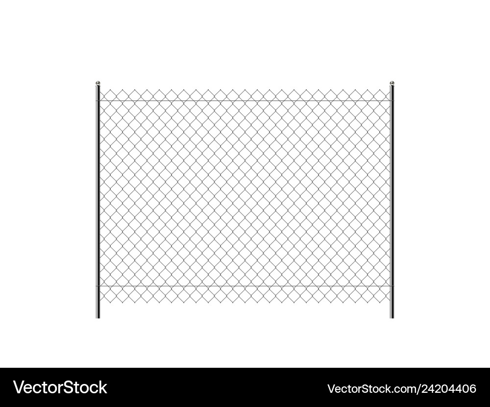 Realistic metal chain link fence Royalty Free Vector Image