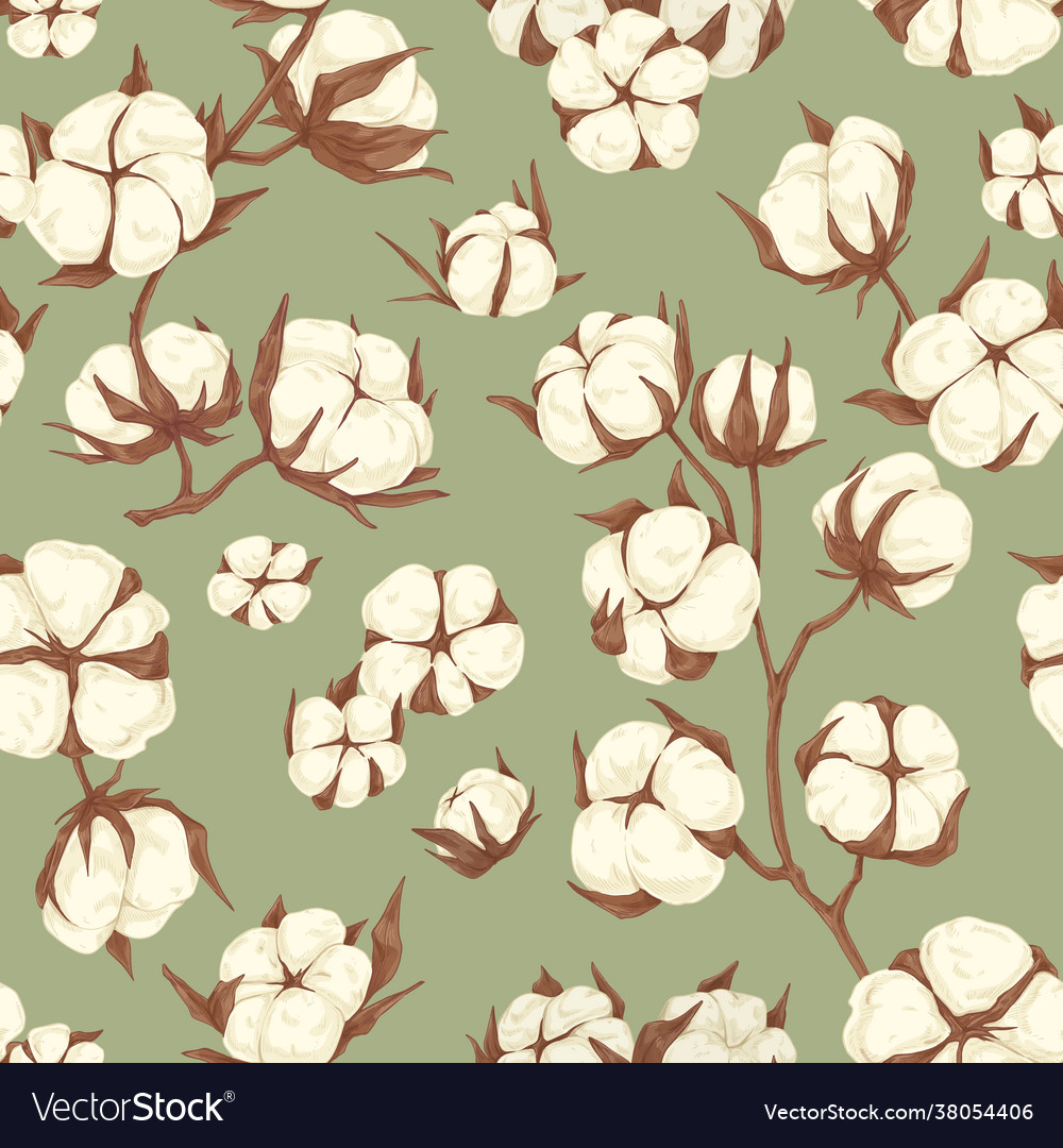 Seamless repeating botanical pattern with soft Vector Image