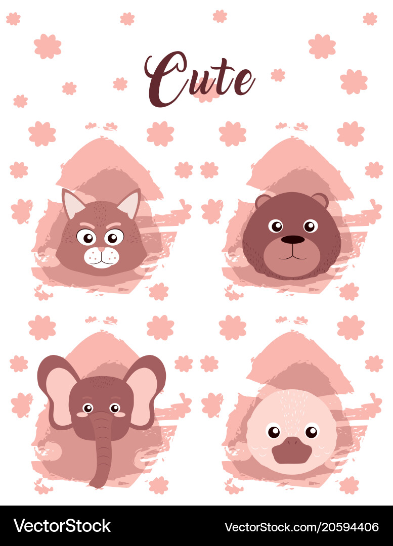 Set of cute animals Royalty Free Vector Image - VectorStock