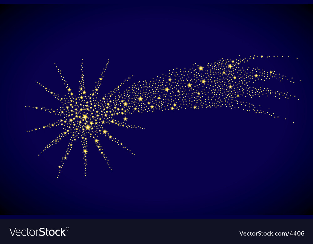 Starry falling star Royalty Free Vector Image - VectorStock