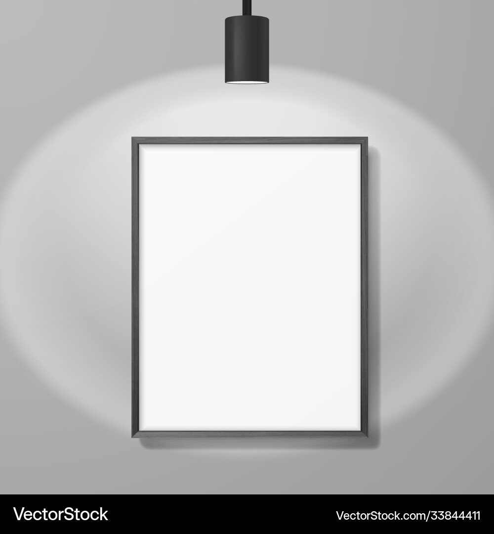 3d realistic a4 black wooden simple modern Vector Image
