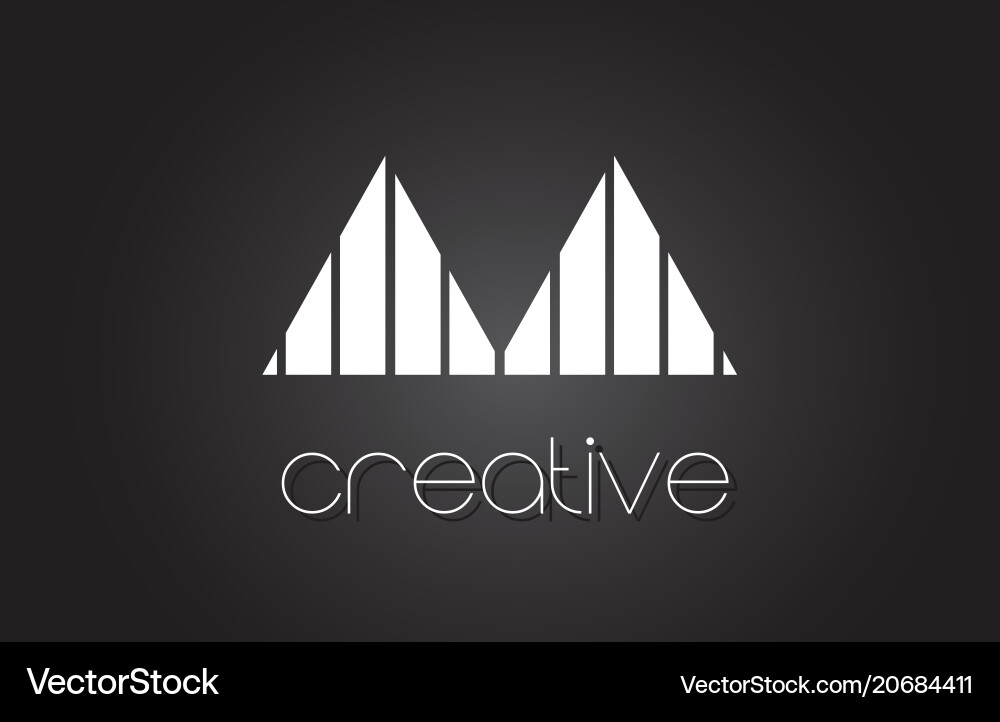 Aa a letter logo design with white and black lines