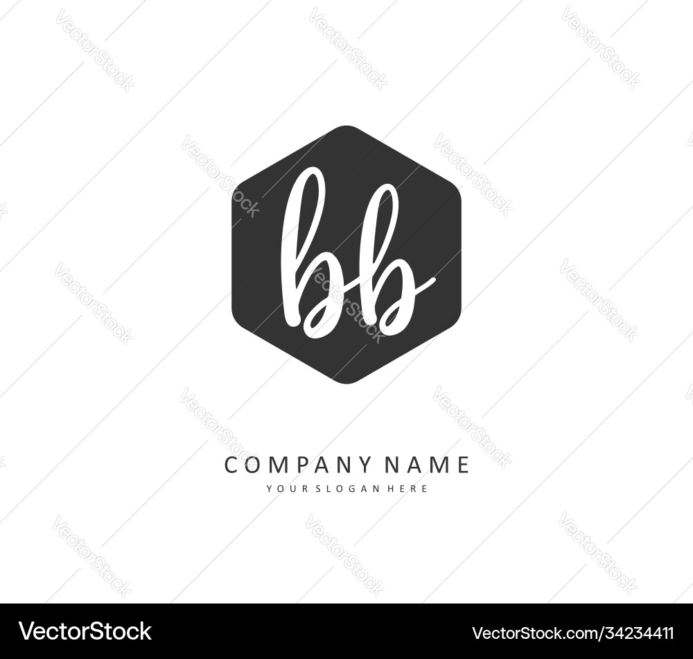 Bb initial letter handwriting and signature logo Vector Image