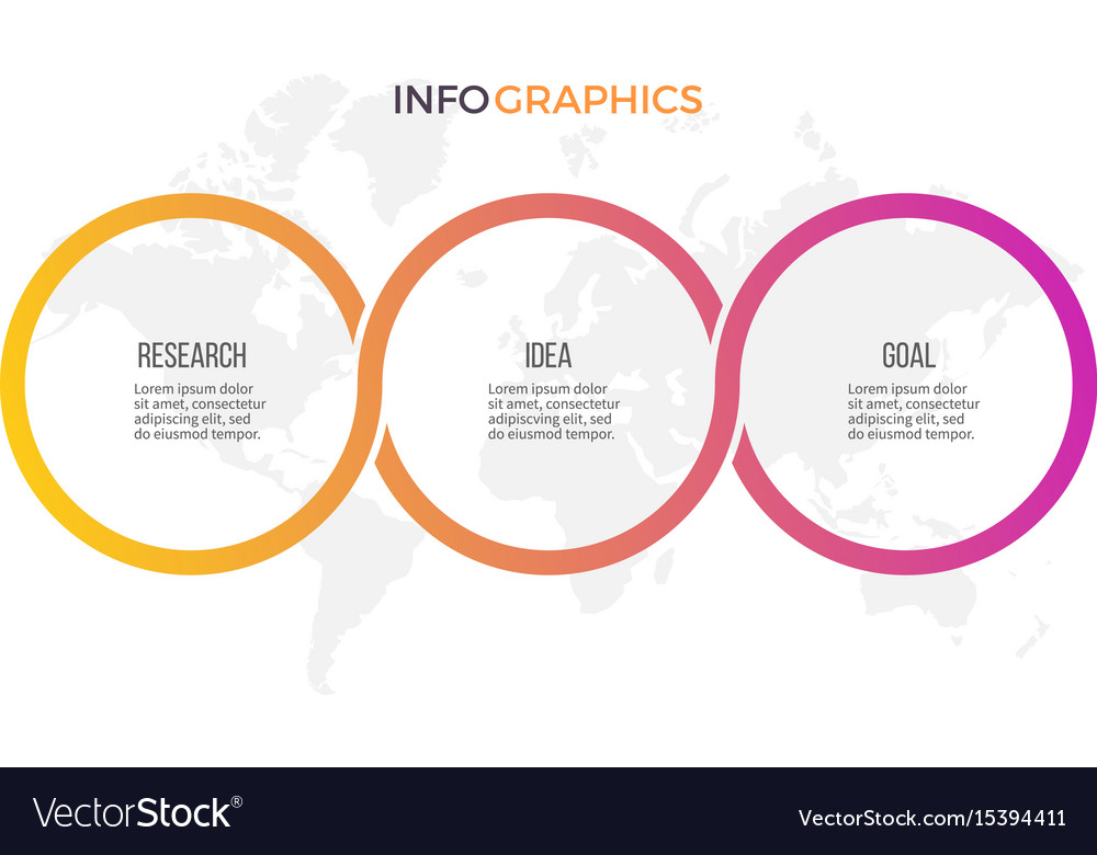 Business infographics presentation with 3 options Vector Image