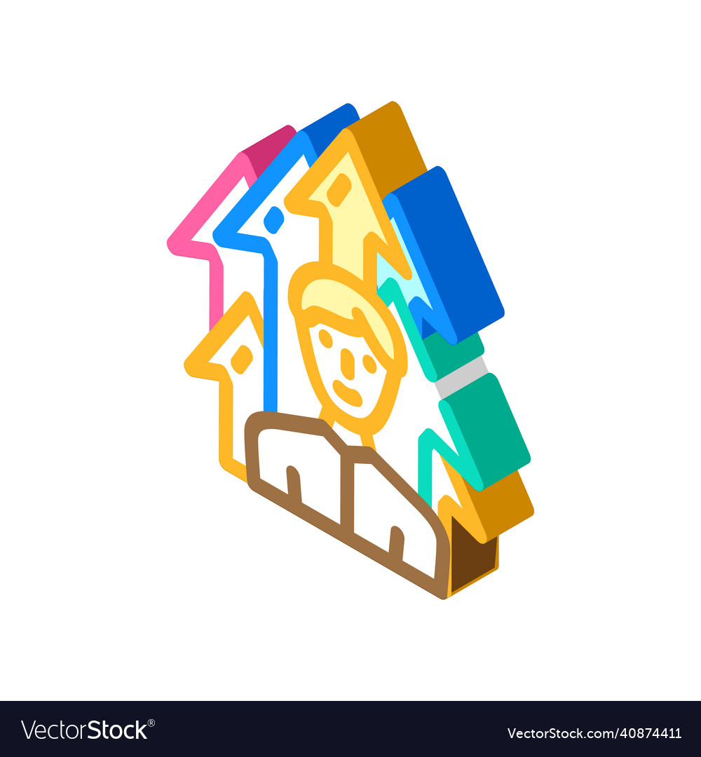 Career employee isometric icon Royalty Free Vector Image