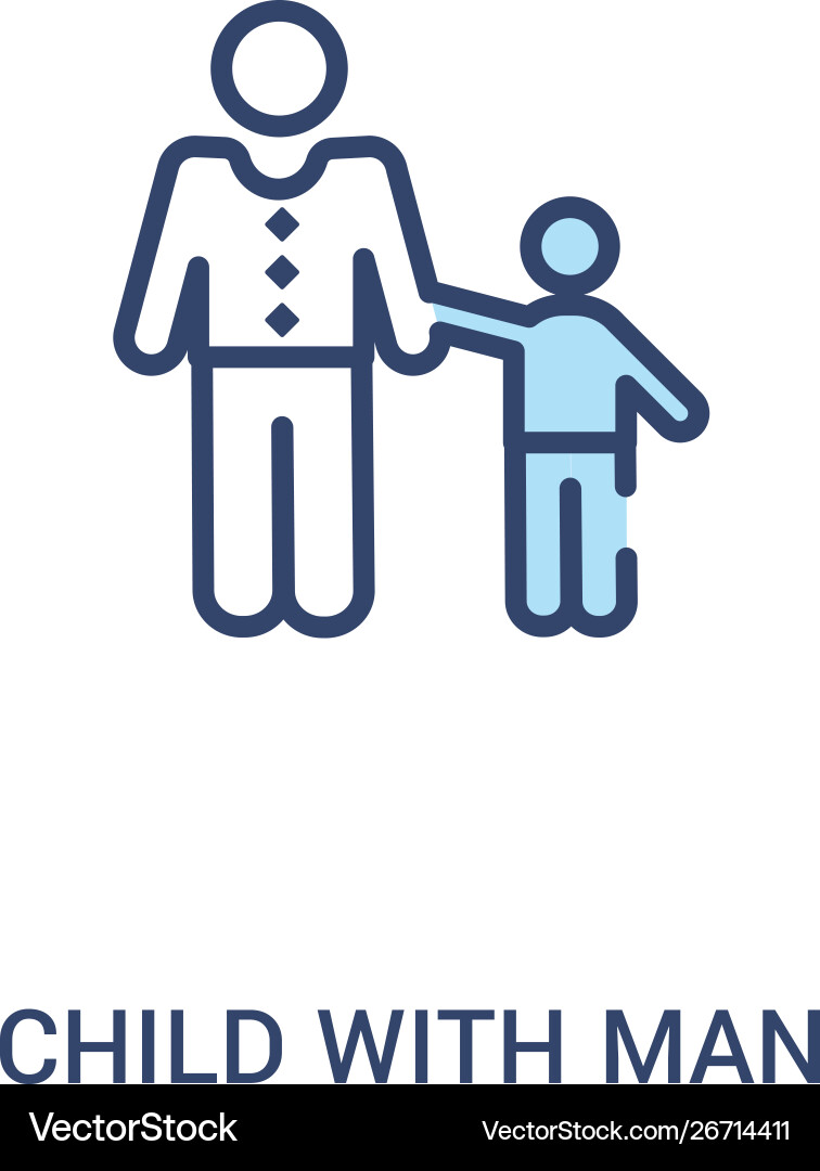 Child with man concept 2 colored icon simple line Vector Image