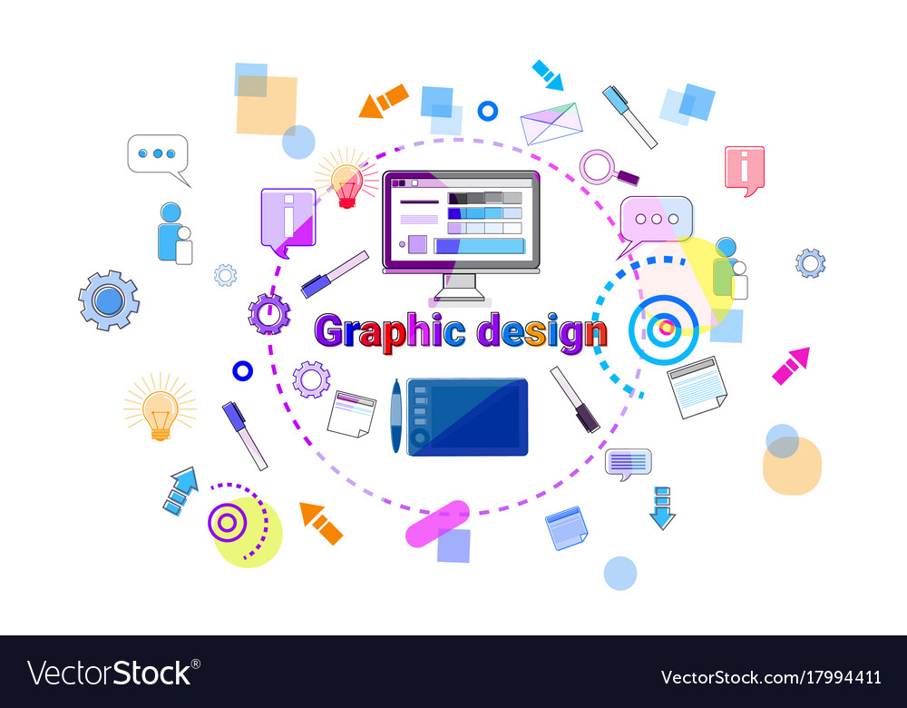 Graphic design idea concept creative process web Vector Image