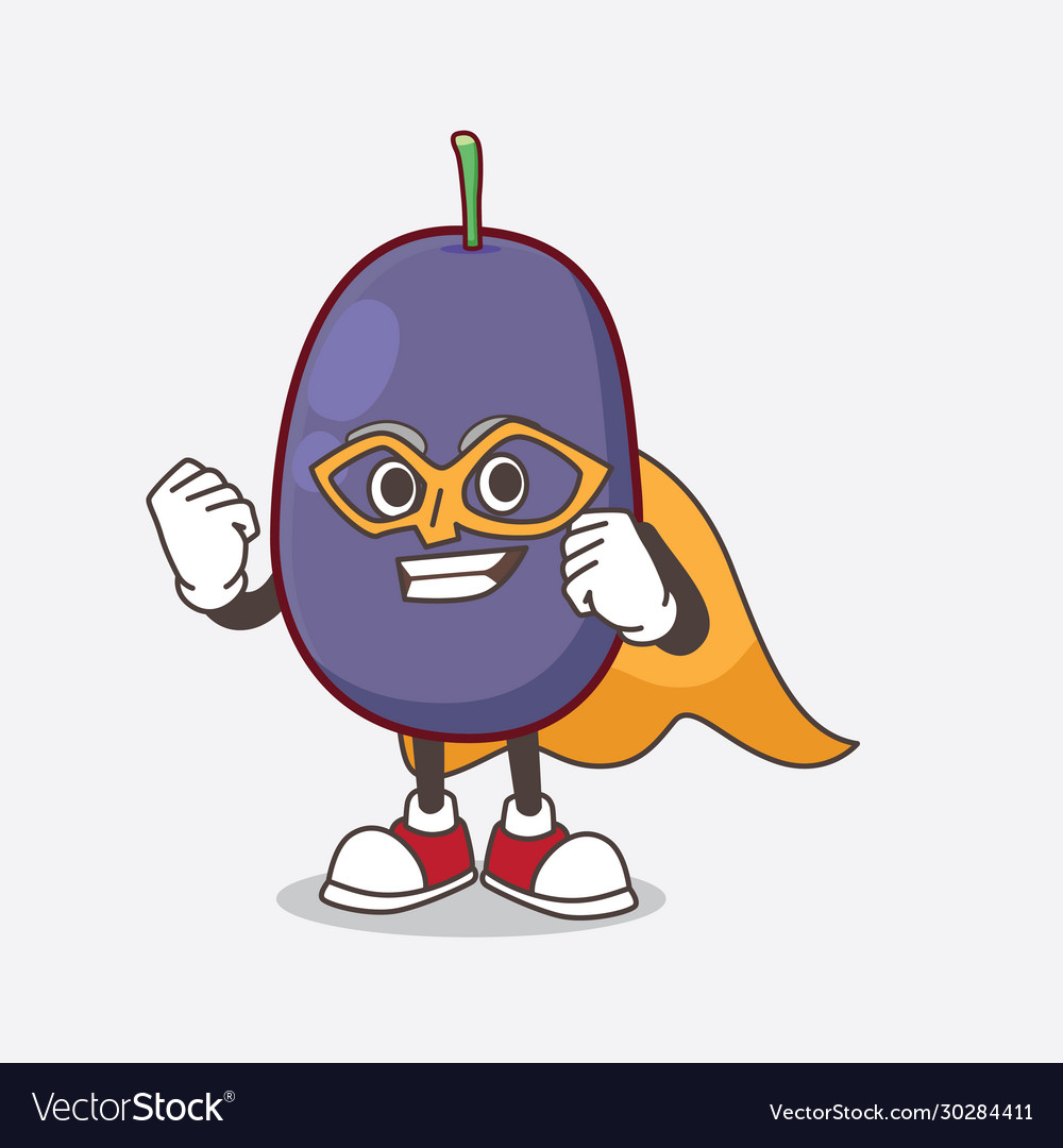 Java plum cartoon mascot character dressed Vector Image