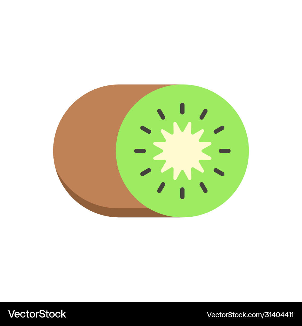 Kiwi fruit icon symbol isolated on white Vector Image