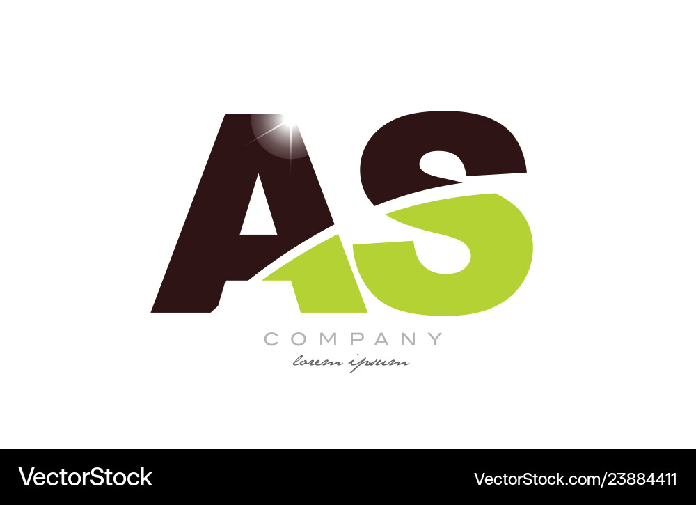 Letter as a s alphabet combination in green Vector Image