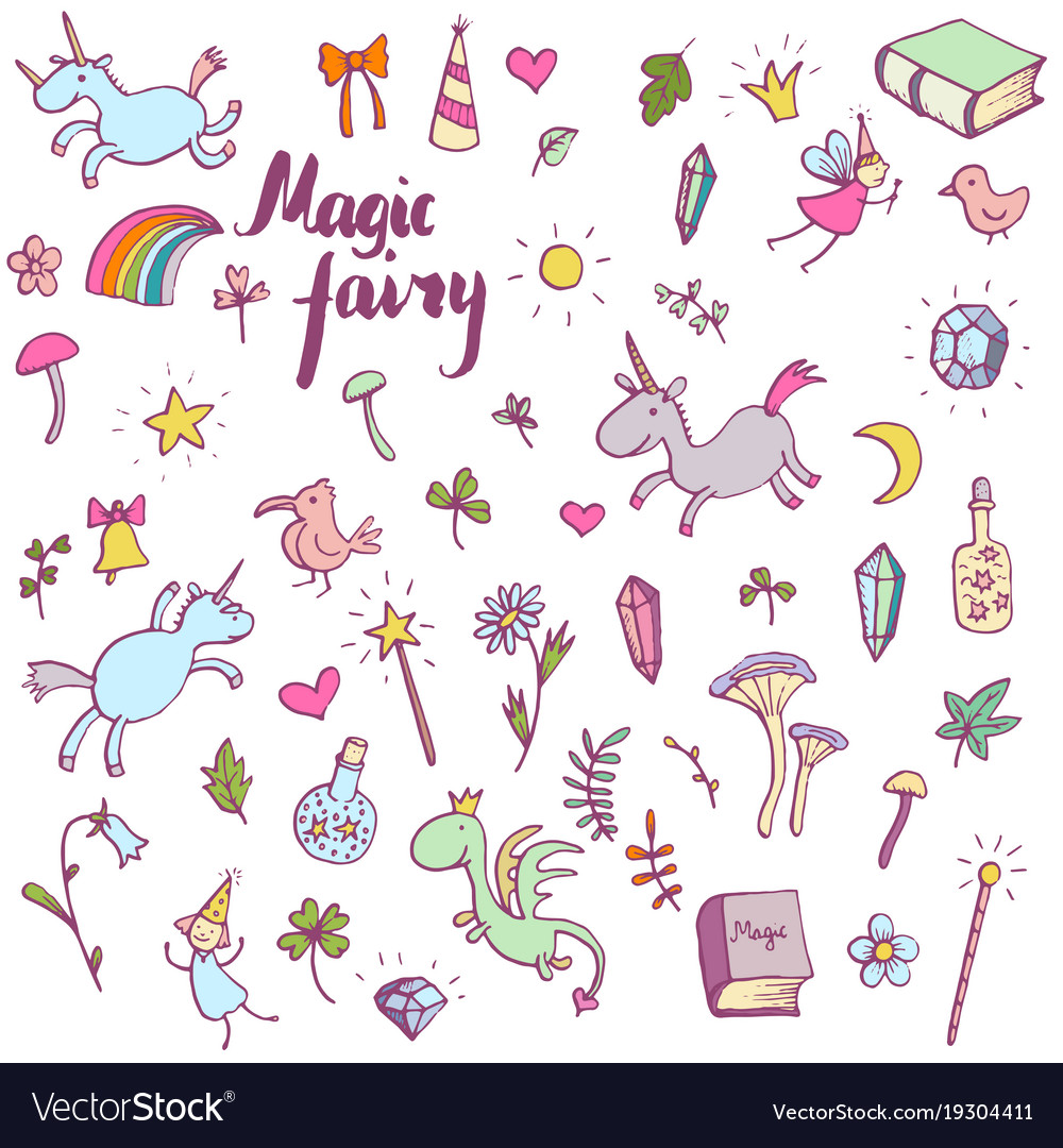 Magic doodle set Royalty Free Vector Image - VectorStock