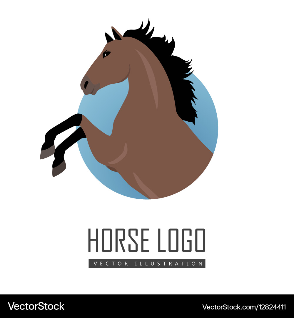 Rearing Sorrel Horse Logo Royalty Free Vector Image
