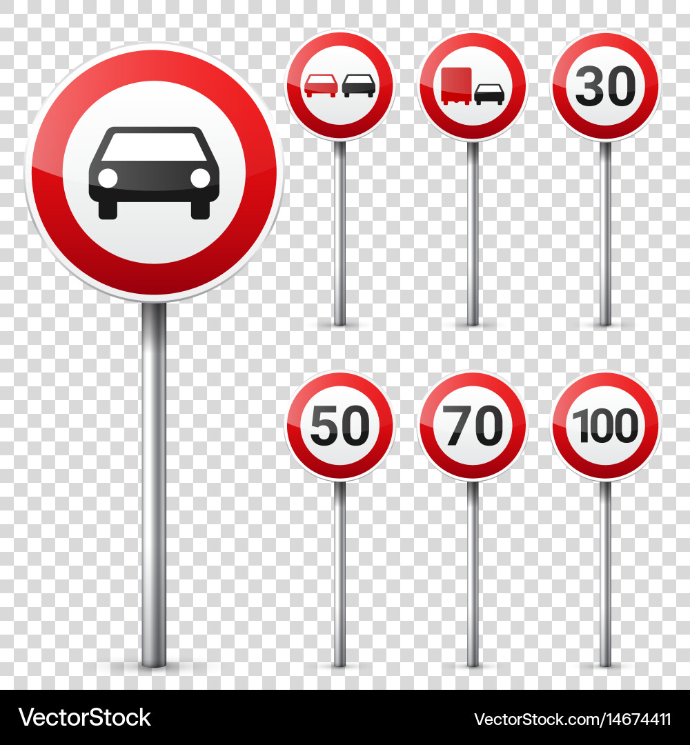 Road signs collection isolated on white background