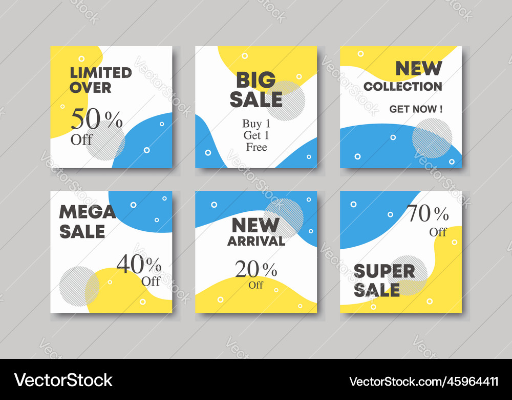 Set of editable minimal square banner template Vector Image