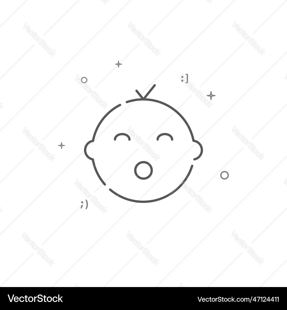 Sleeping baby simple line icon symbol Royalty Free Vector