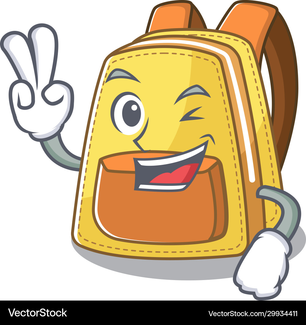 Smiley mascot kids school backpack cartoon Vector Image
