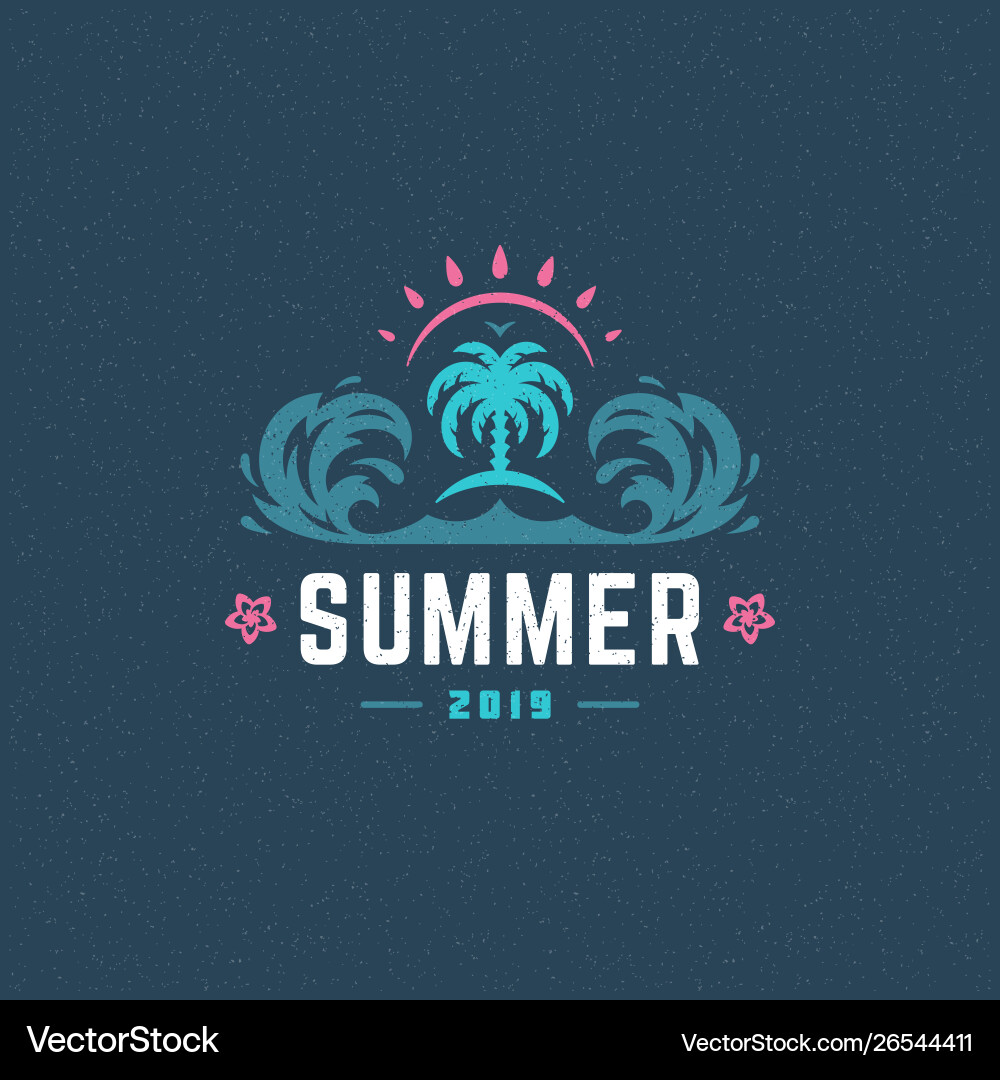Summer holidays label or badge typography slogan Vector Image