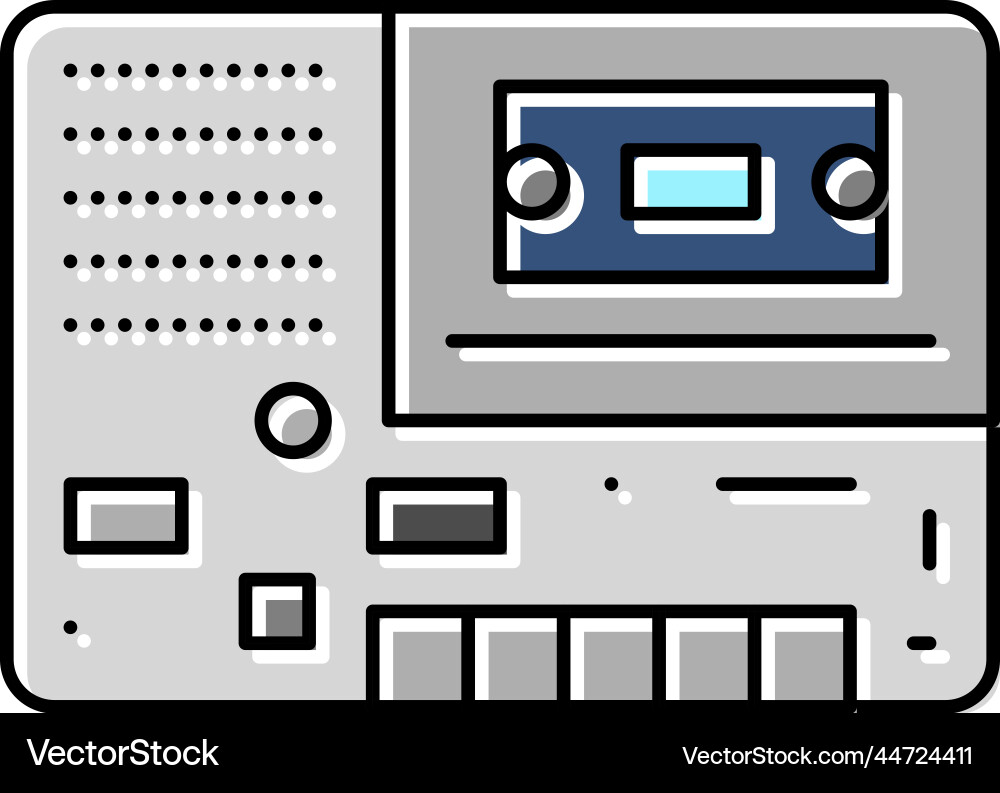 Tape player retro gadget color icon Royalty Free Vector