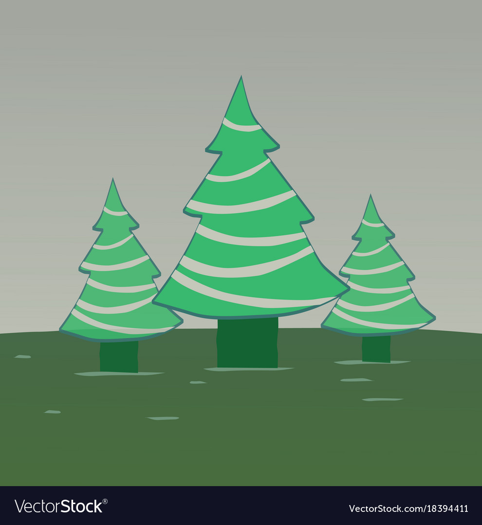 Three pine trees Royalty Free Vector Image - VectorStock