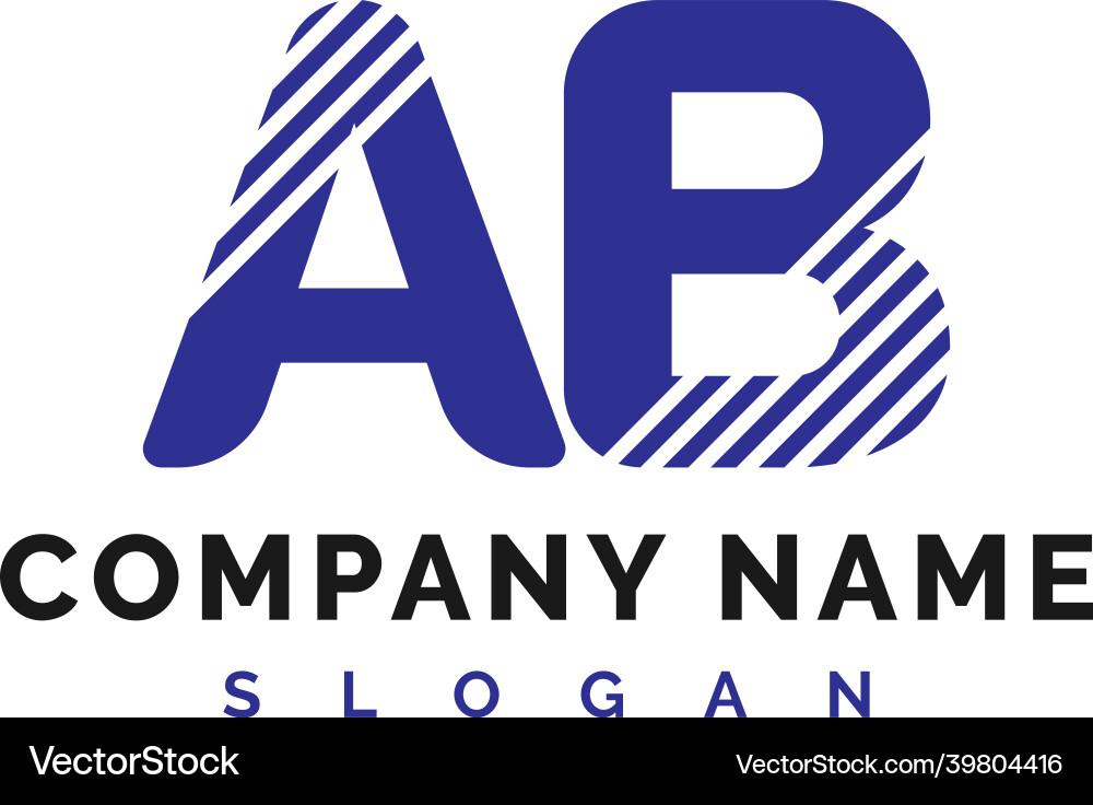 Ab logo design letter icon Royalty Free Vector Image