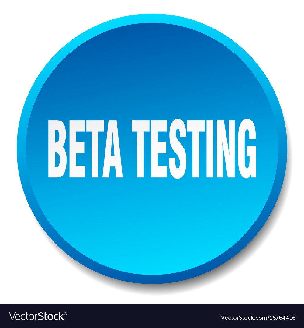 Beta testing blue round flat isolated push button Vector Image