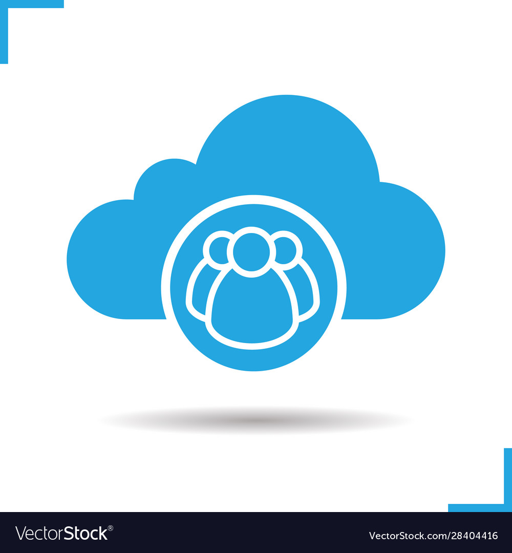 Cloud storage users icon Royalty Free Vector Image