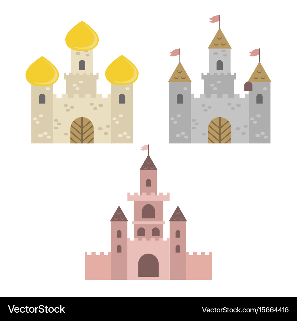 Collection of medieval castles Royalty Free Vector Image