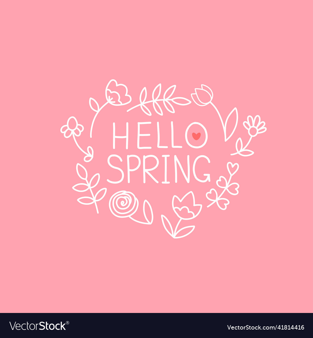 Hello spring set flat design Royalty Free Vector Image