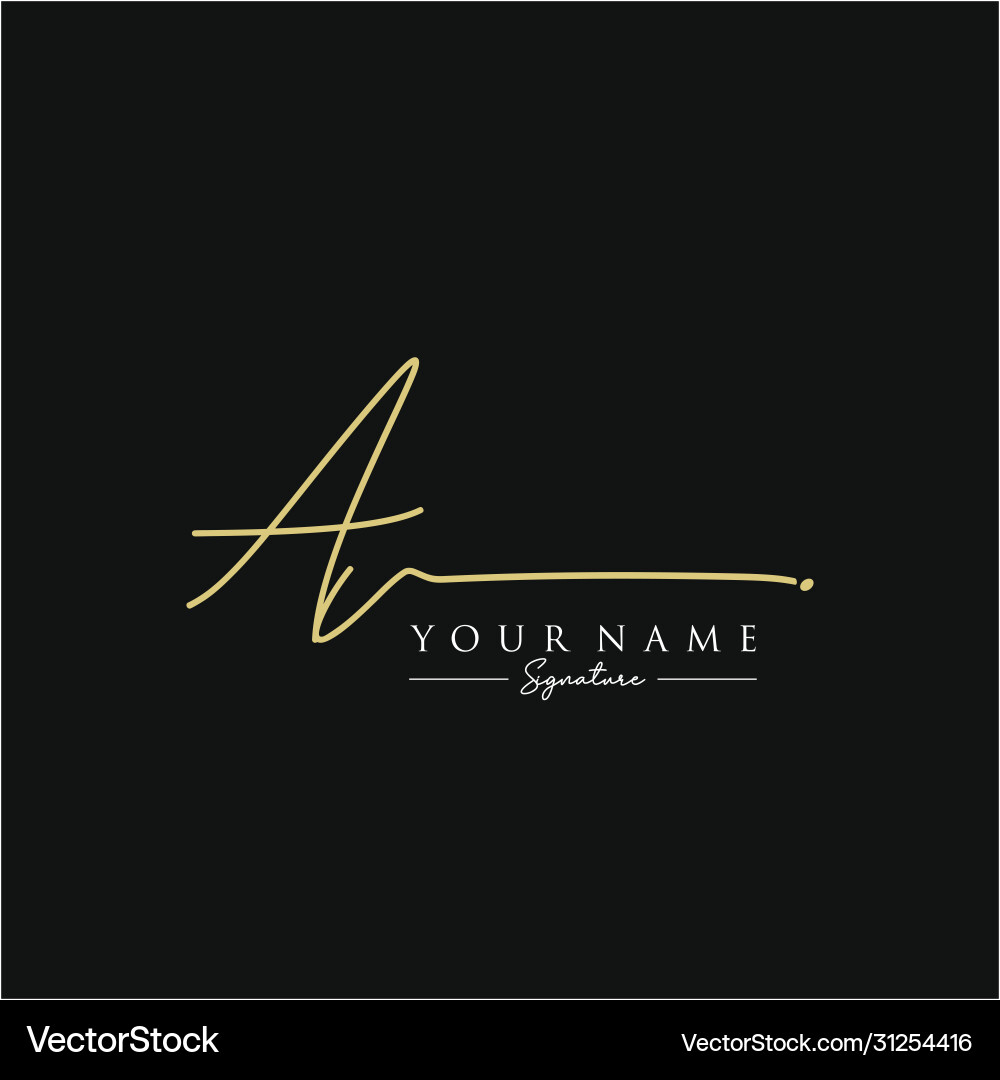 Letter av signature logo template Royalty Free Vector Image