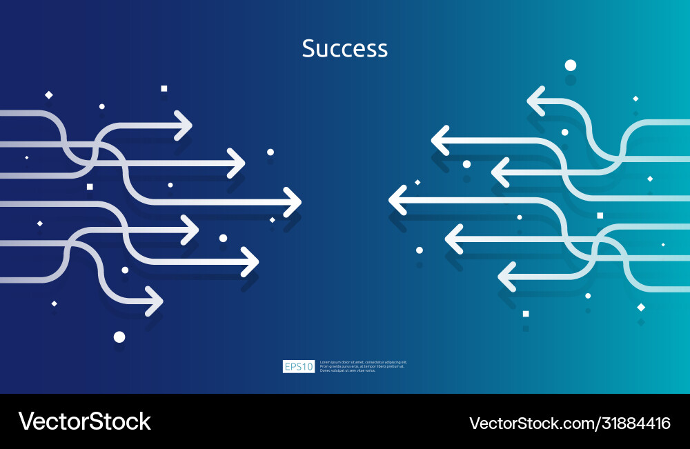 Line arrow direction for vision business growth Vector Image