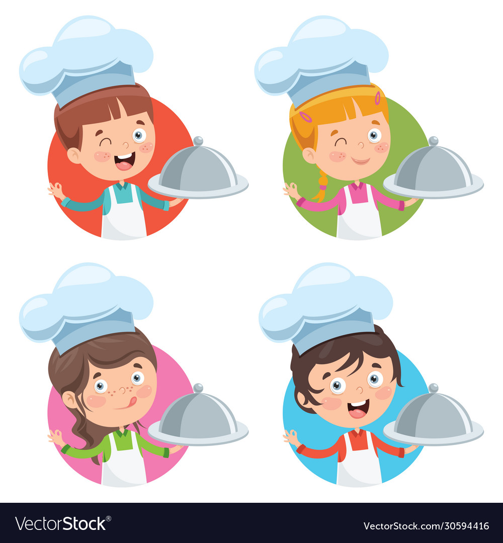 Little chef cooking Royalty Free Vector Image - VectorStock