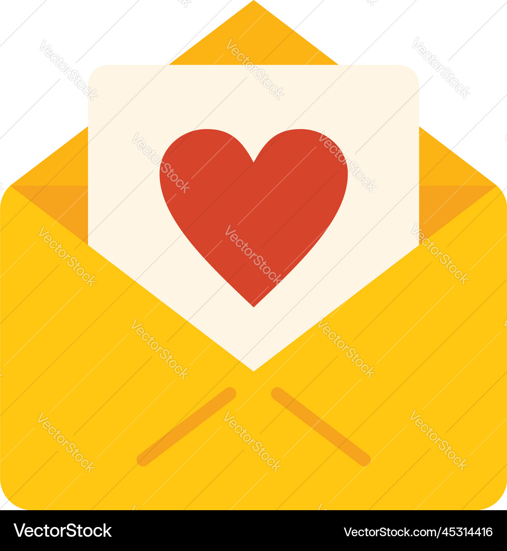 Love mail heart icon flat charity help Royalty Free Vector