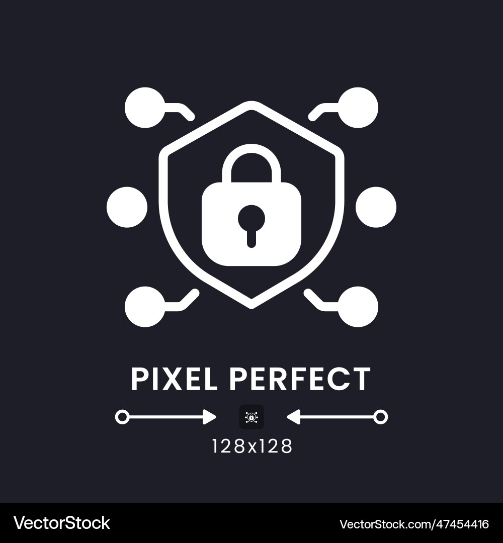 Network security white solid desktop icon Vector Image