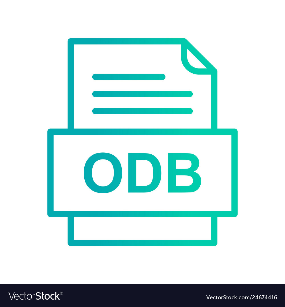 Odb file document icon Royalty Free Vector Image