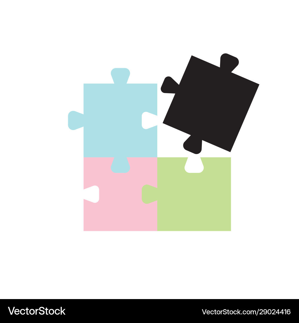 Puzzle pieces icon for business concepts Vector Image