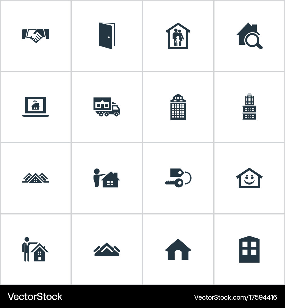 Set of simple real icons Royalty Free Vector Image