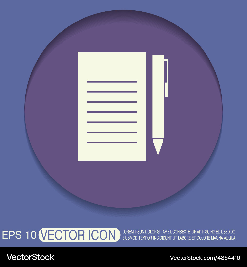 Sheet of paper with pen Royalty Free Vector Image