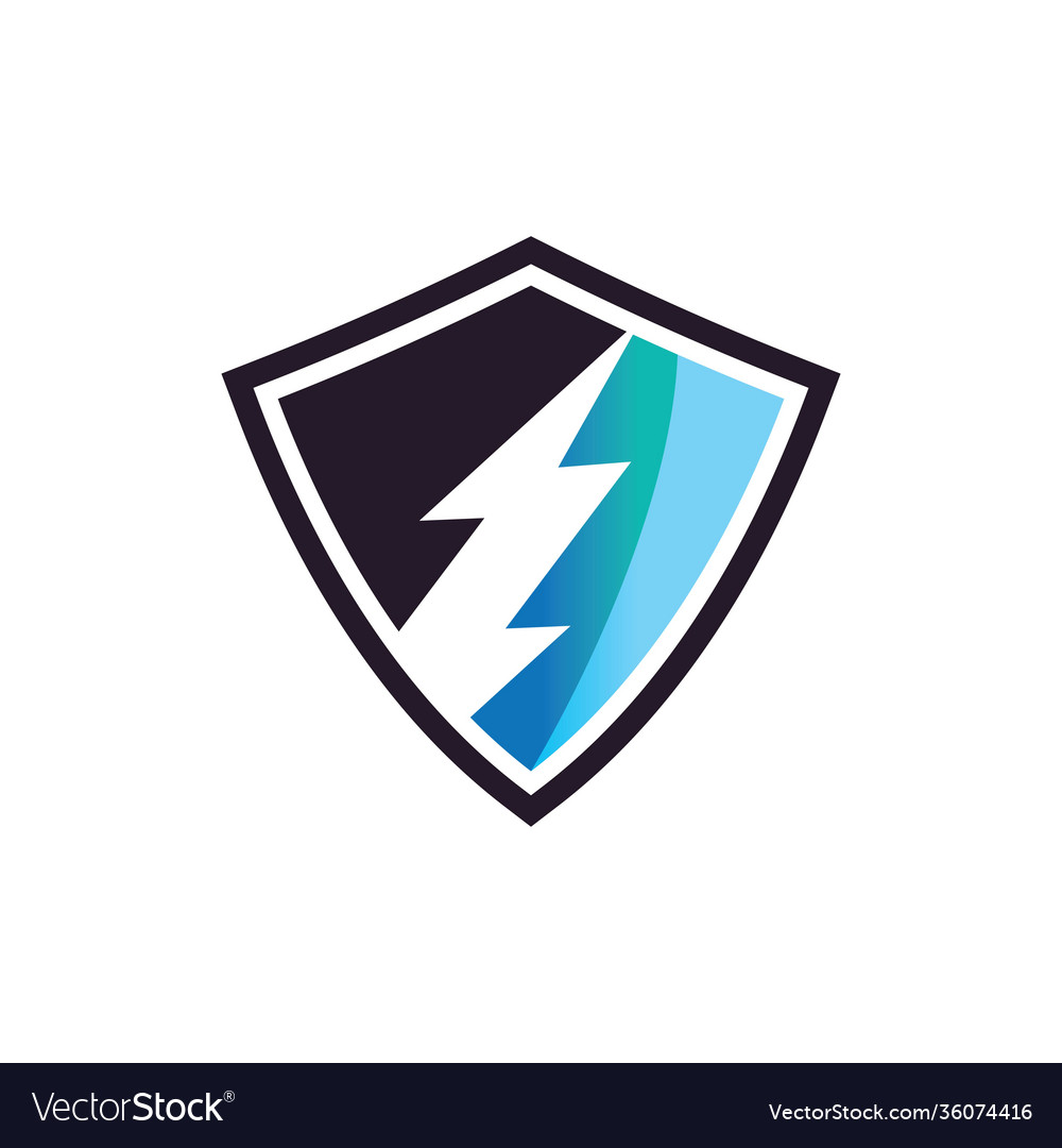 Shield gradient logo design Royalty Free Vector Image