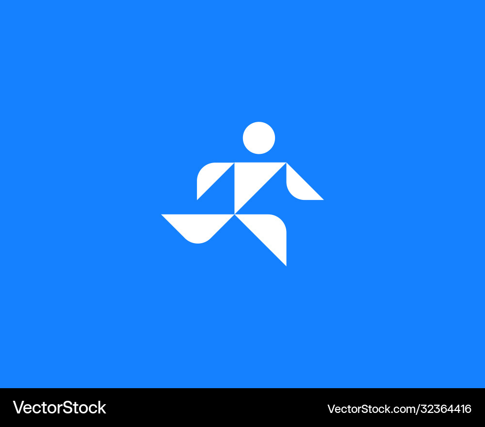 Shipping delivery logo design flat running man Vector Image