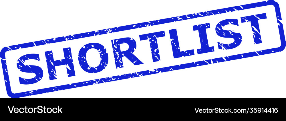 Shortlist seal with grunge style and rounded Vector Image