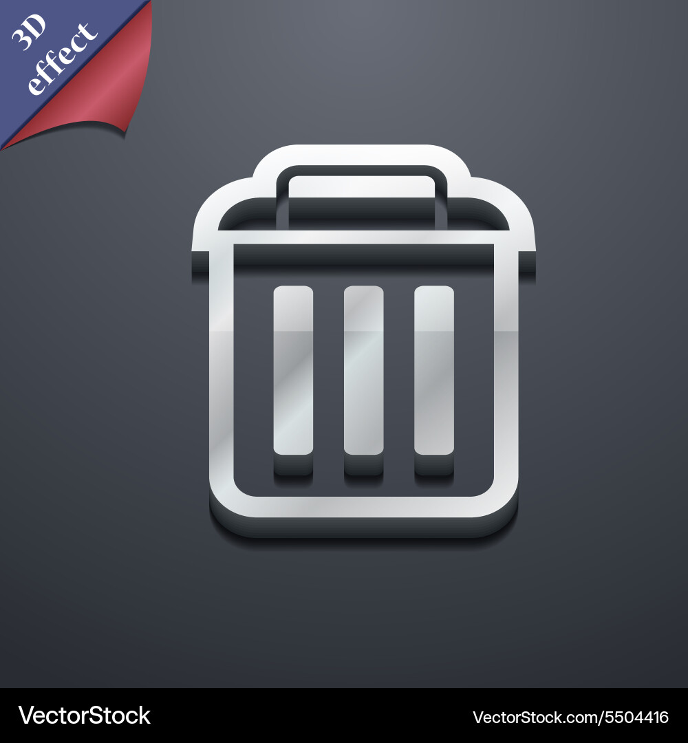 Trash icon symbol 3d style trendy modern design Vector Image