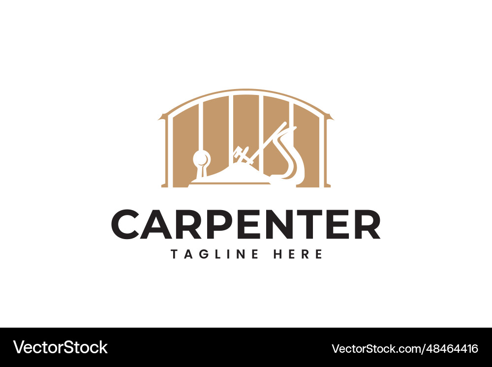 Wood planer tool classic concept logo design Vector Image