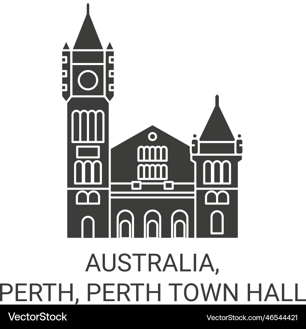 Australia perth perth town hall travel landmark Vector Image