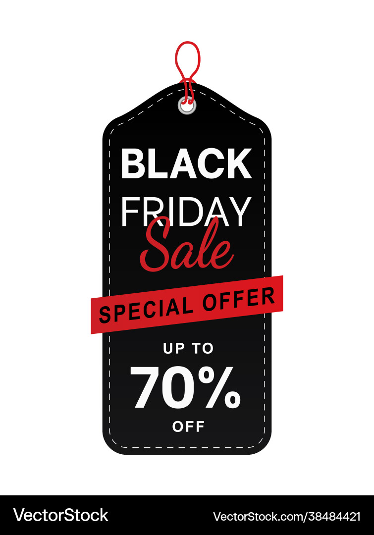 Black friday tag sale Royalty Free Vector Image