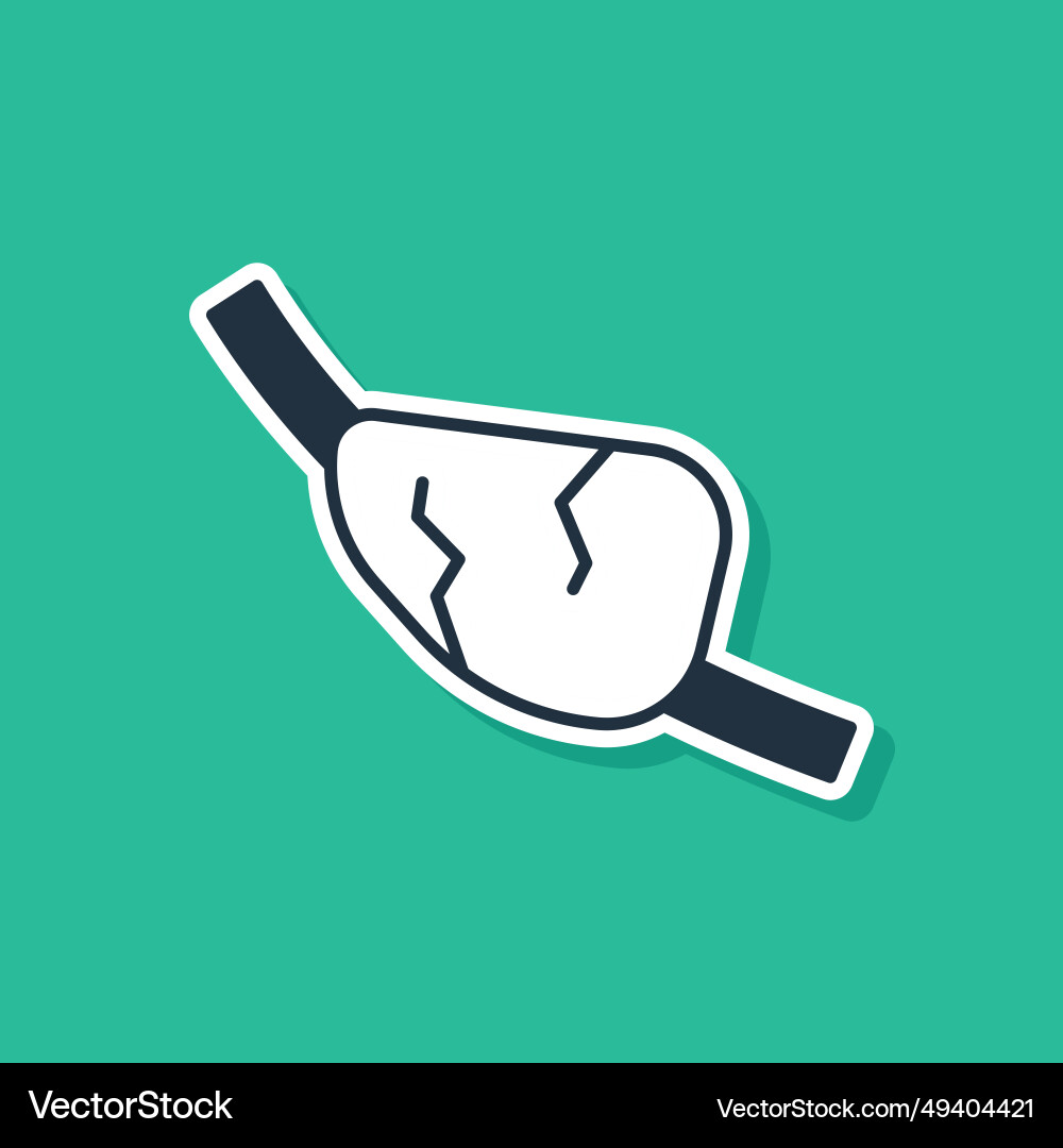 Blue pirate eye patch icon isolated on green Vector Image