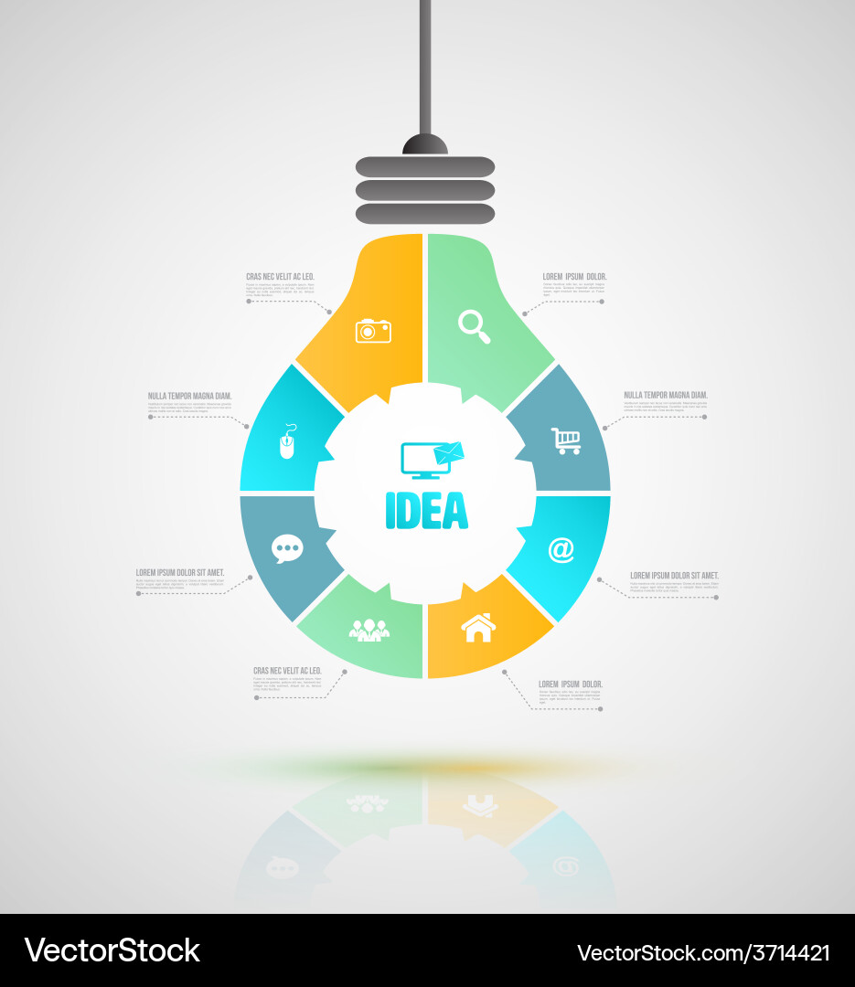 Bulb business concepts with icons can use for info