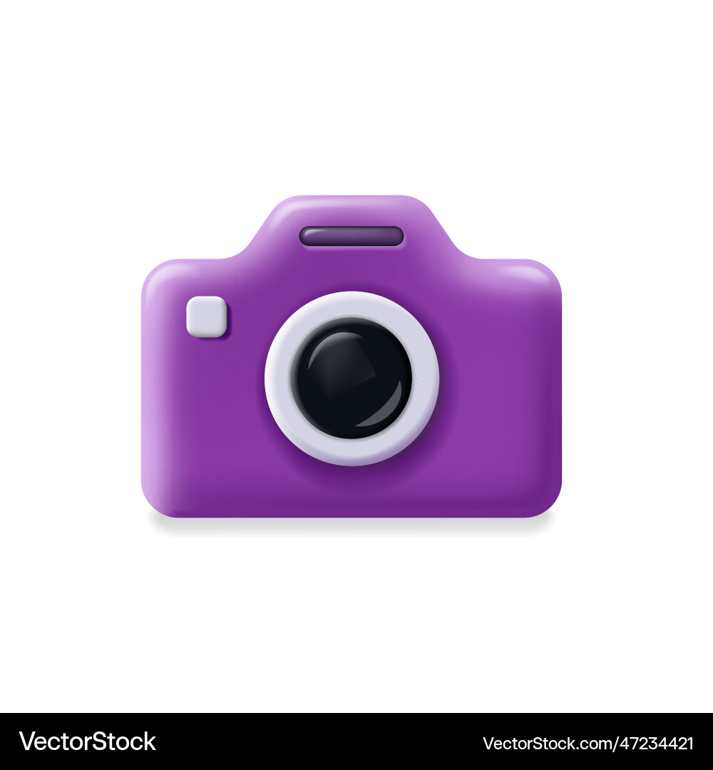 Camera icon 3d style photo minimal Royalty Free Vector Image