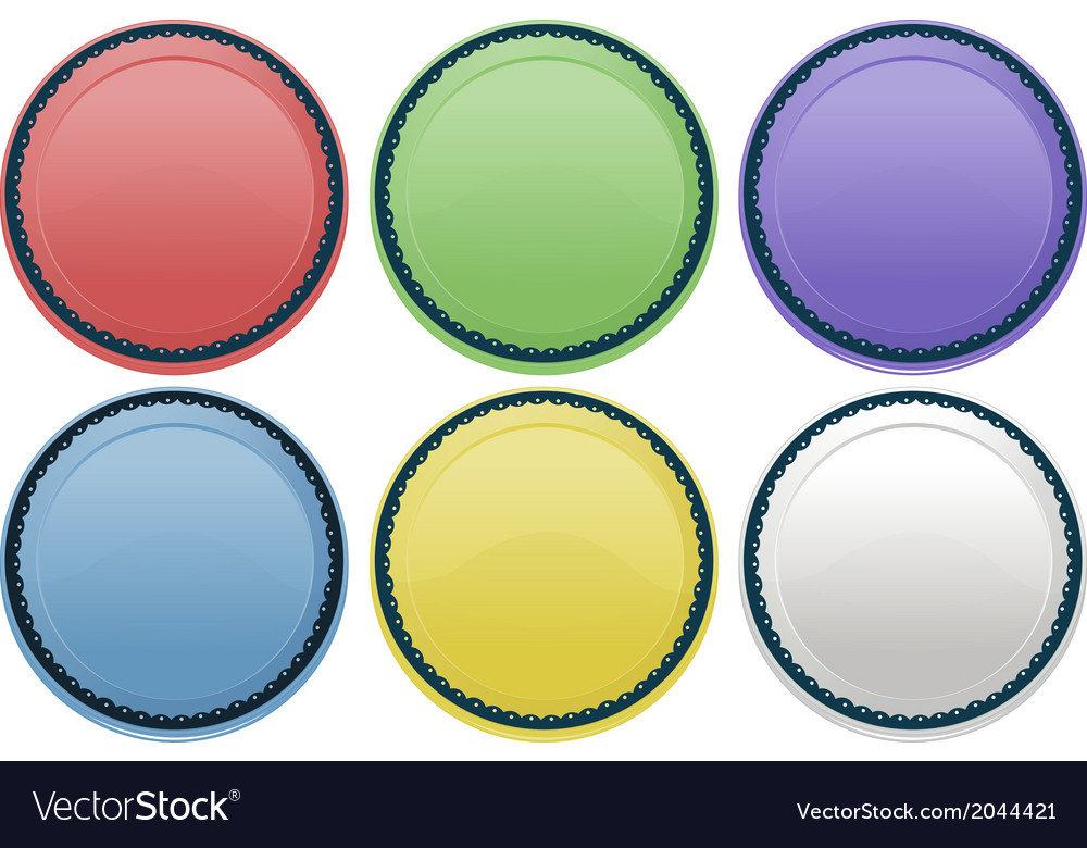 Colourful plates Royalty Free Vector Image - VectorStock